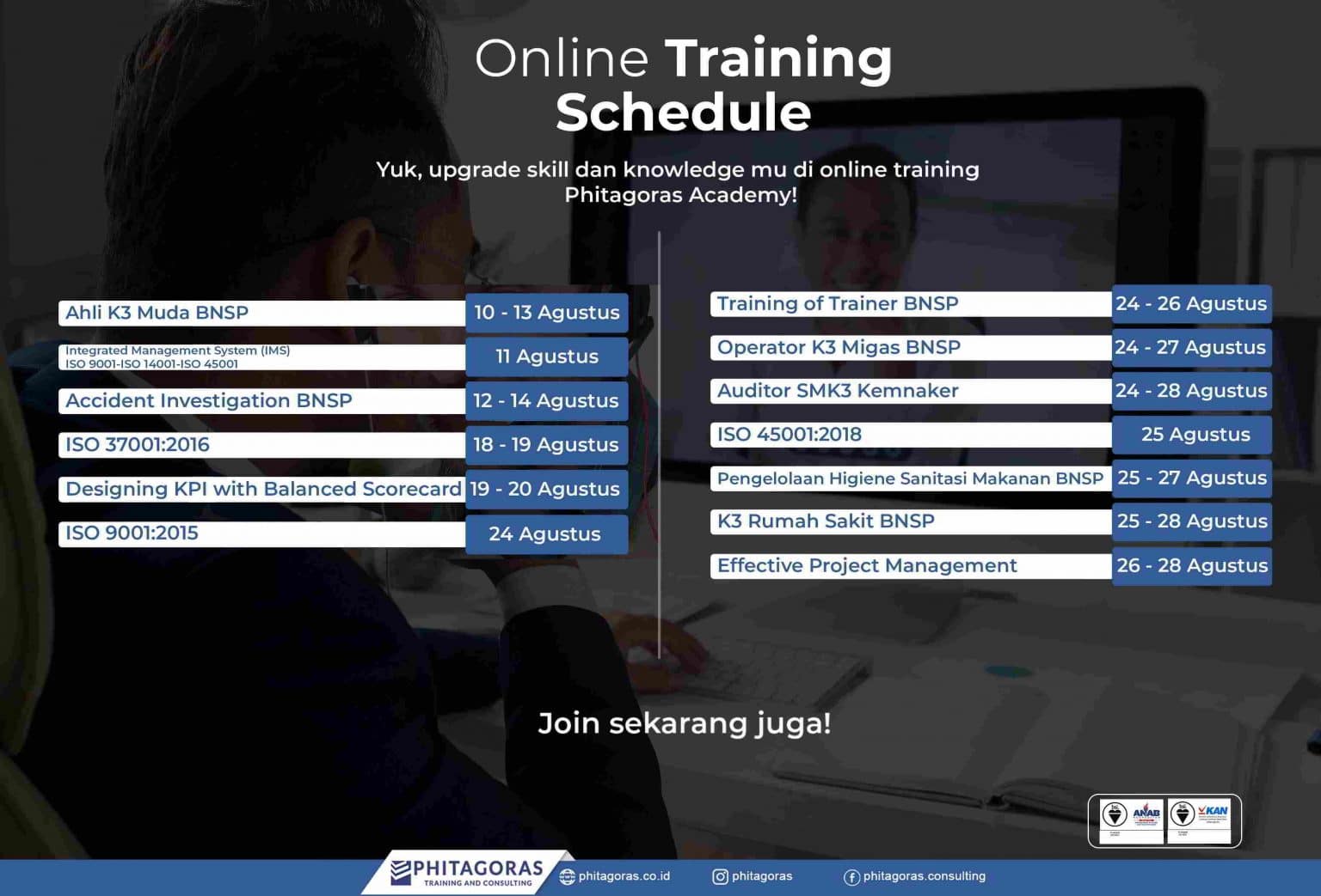 Jadwal Online Training Agustus | Training Ahli K3 - HSE Consultant ...