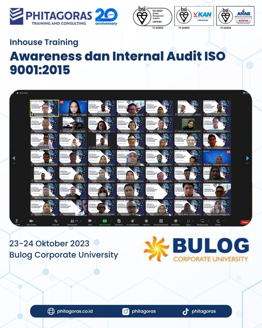 Inhouse Training Awareness dan Internal Audit ISO 9001:2015 - Bulog Corporate University ...