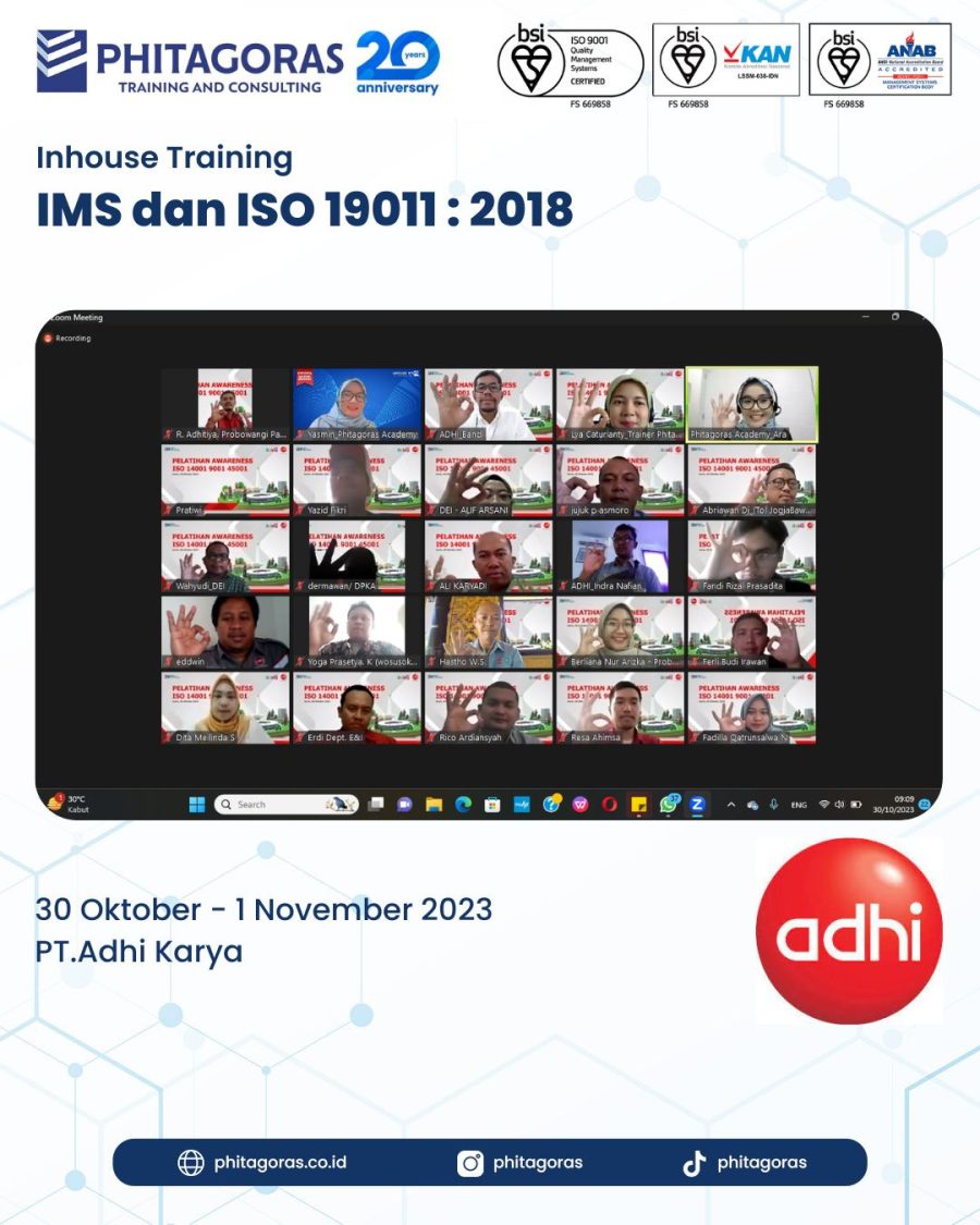 Inhouse Training IMS dan ISO 19011:2018 - PT. Adhi Karya | Training Ahli K3 - HSE Consultant ...