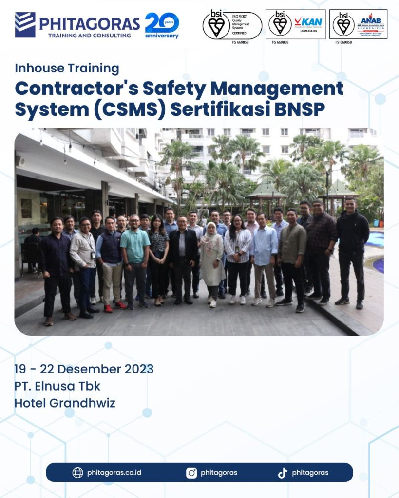 Inhouse Training Contractor's Safety Management System (CSMS) Sertifikasi BNSP - PT. Elnusa Tbk ...