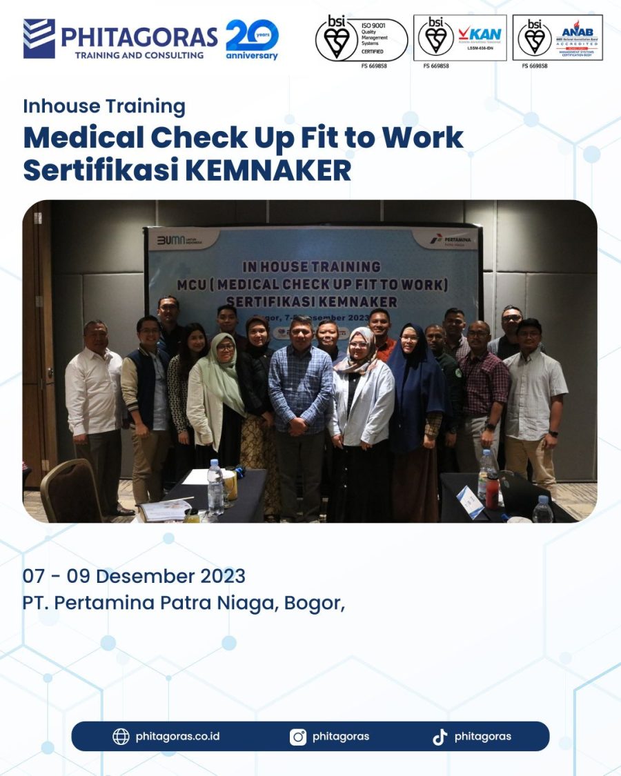 Inhouse Training Medical Check Up Fit to Work Sertifikasi KEMNAKER - PT ...