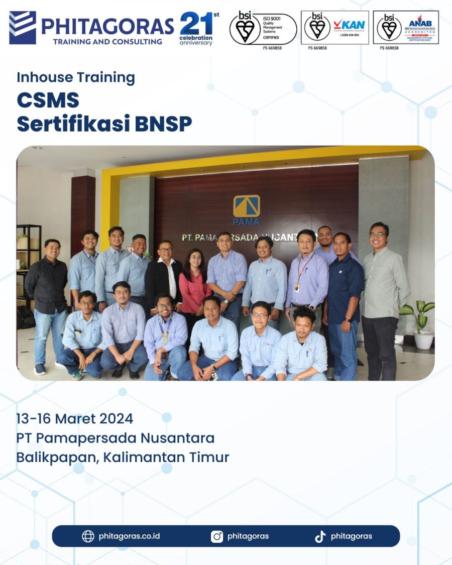 Inhouse Training Contractor Safety Management System (CSMS) Sertifikasi BNSP - PT Pamapersada ...