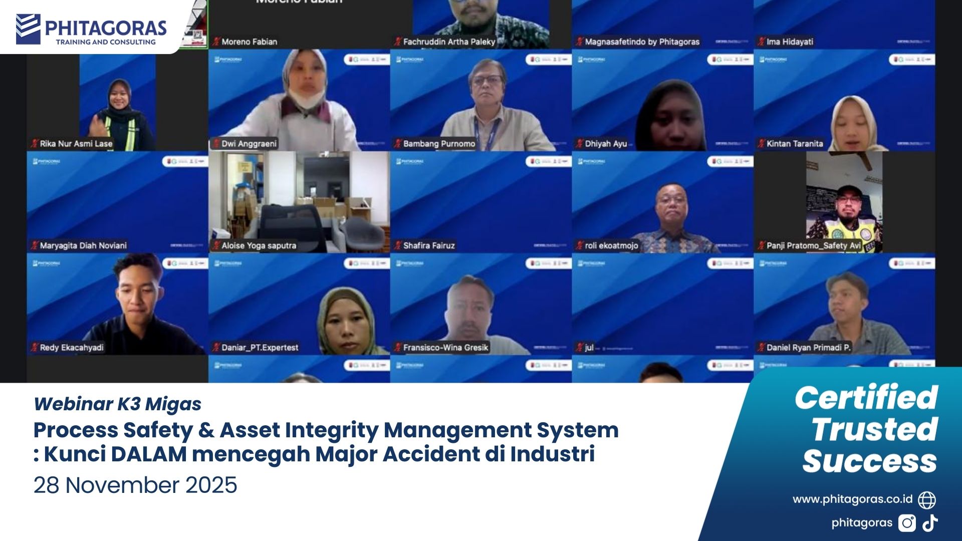 Foto Bersama Webinar K3 Migas - Process Safety & Asset Integrity ...